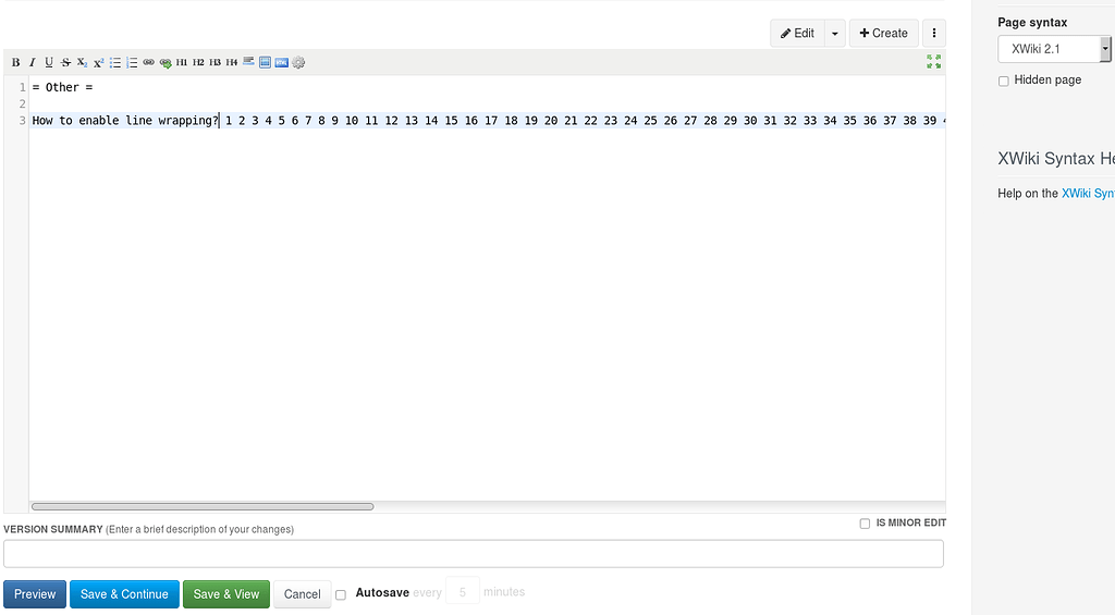 How to enable line wrapping in wiki editor? - Help / Discuss - XWiki Forum How to enable line wrapping in wiki editor? - Help / Discuss - XWiki Forum