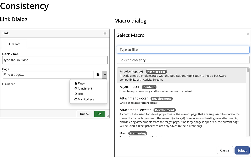 Proposal for UX improvements to the link dialog - Development - XWiki Forum