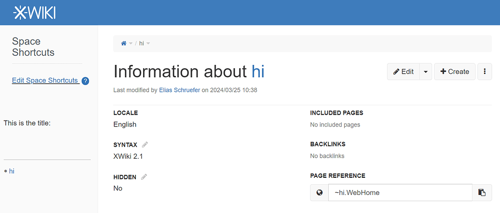Retrieving title from document with a Tilde in its reference - Help / Discuss - XWiki Forum