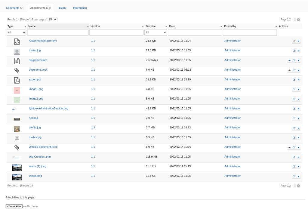 Pagination for attachments - Development - XWiki Forum