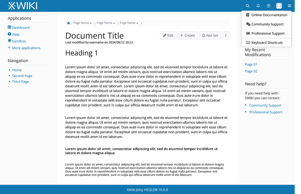 Centralized help section and keyboard shortcuts - Development - XWiki Forum