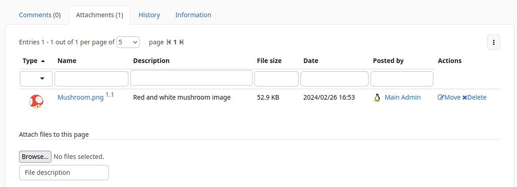 Create a description field for page attachments - Development - XWiki Forum