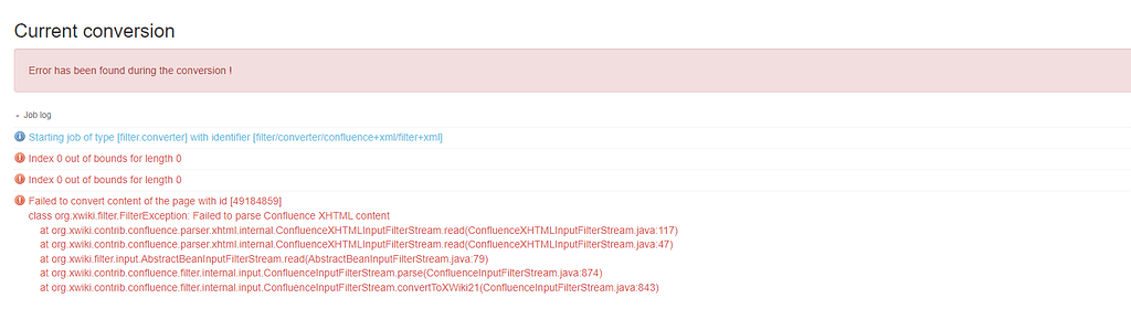 Confluence to Xwiki data migration errors - Help / Discuss - XWiki Forum